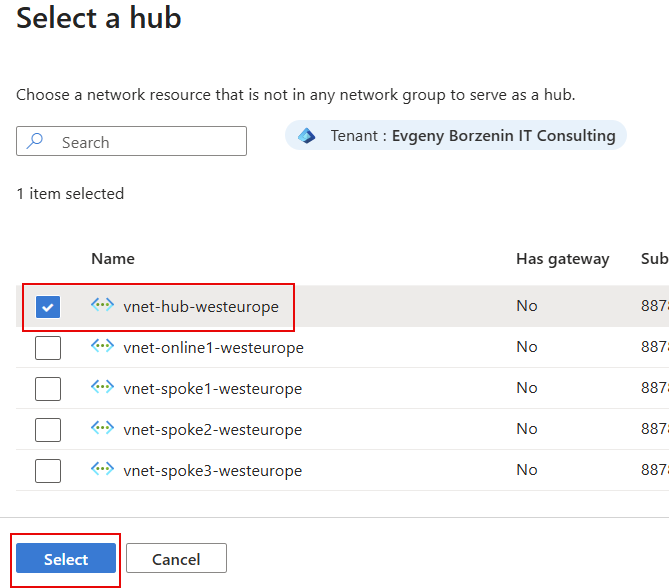 Lab 04 - Implementing hub-and-spoke network topology with AVNM ...