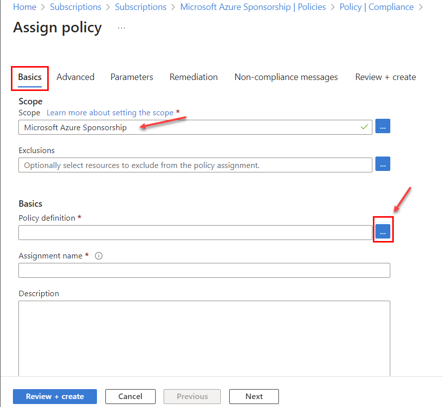 Lab-02 - Assign "Require a tag on resource groups" and "Require a tag on resources" deny ...